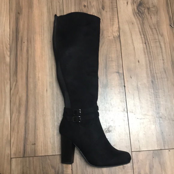TOP Moda | Shoes | Heeled Suede Black Boots | Poshmark